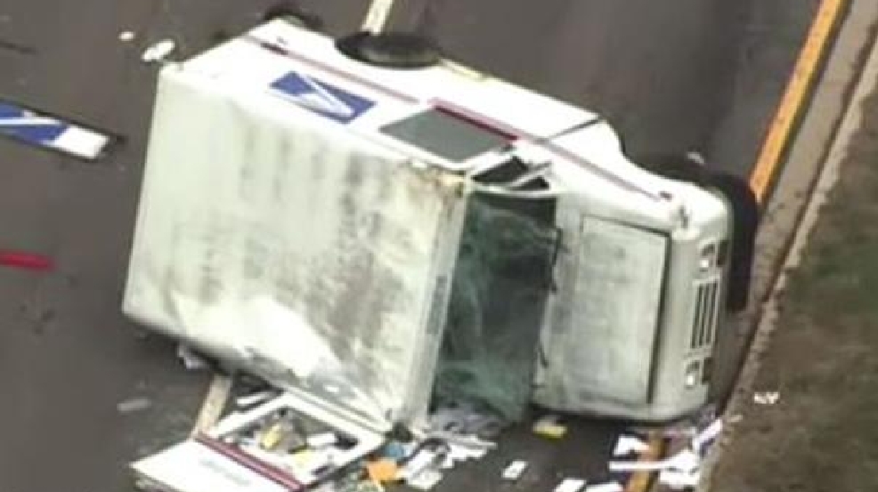 Postal truck crashes, flips over on Md. Route 450; man critically hurt ...